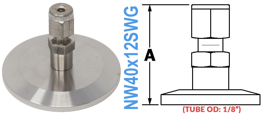 NW40 to 1/8" Swagelok (NW40x12SWG)