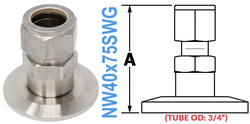 NW40 to 3/4" Swagelok (NW40x75SWG)