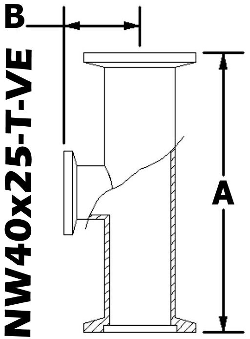 NW40 to NW25 Reducing Tee (NW40x25-T-VE)