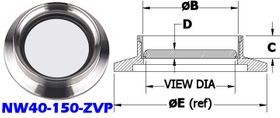NW40 Glass Viewport NW40-150-ZVP