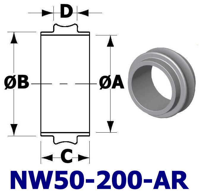NW50 Centering Ring Without O-Ring (NW50-200-AR)