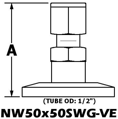 NW50 to 1/2" Swagelok (NW50x50SWG-VE)