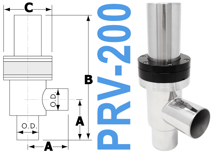 2.00" Tube OD Pneumatic Right Angle Valve (PRV-200)