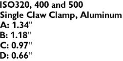 Single Claw Clamps Fits: ISO320, ISO400, ISO500 (ISO320-500-C)