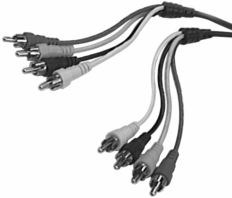 4 RCA Plugs Each End Cable Color Coded 15' Long