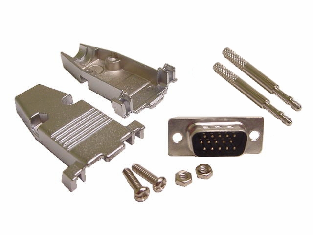 DB-15 Male connector with Metal Hood