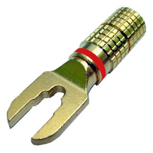 Heavy Duty Gold Spade Lug Red