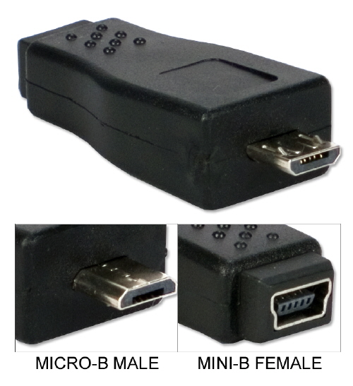 Micro-USB Male to Mini-USB Female Adaptor