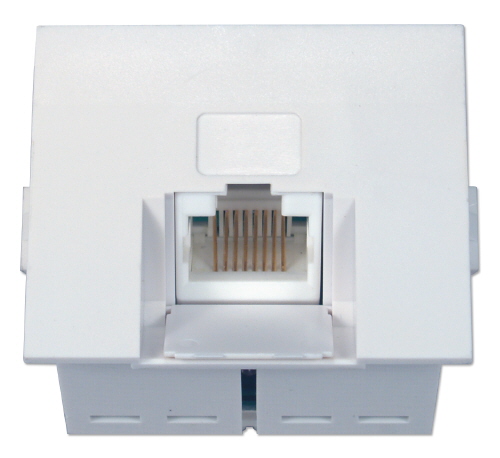 Single CAT5-RJ45 Angled Jack for Flexible Wall Plate System
