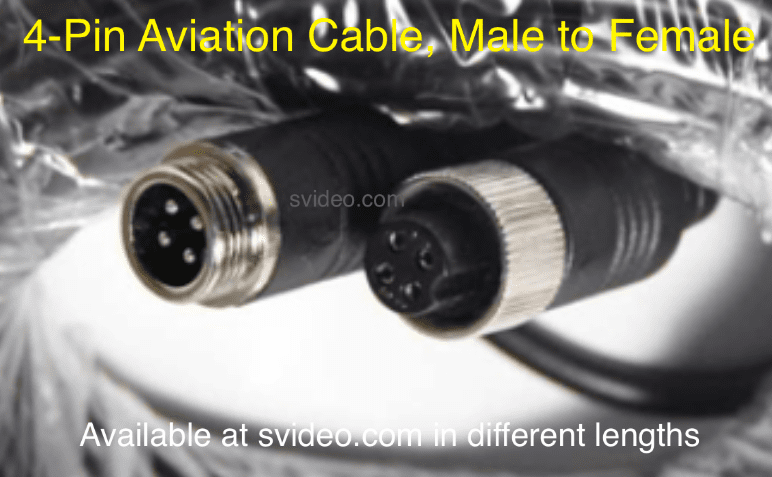 SVC-001-25M - 4-Pin Aviation Extension Cable - 82 ft.
