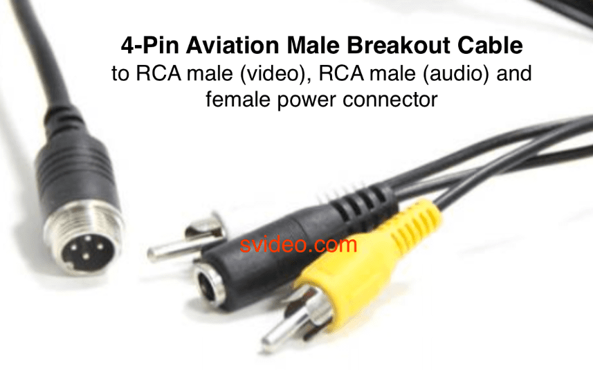 SVC-005 - 4-Pin Aviation Male Breakout Cable, 1.5 ft.