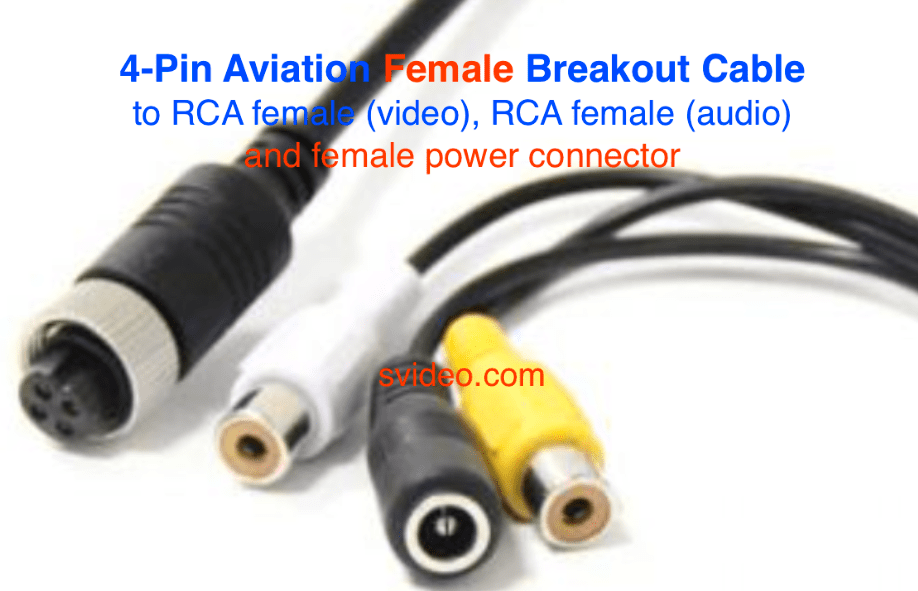 SVC-006 4-Pin Aviation Female Breakout Cable, 1.5 ft.