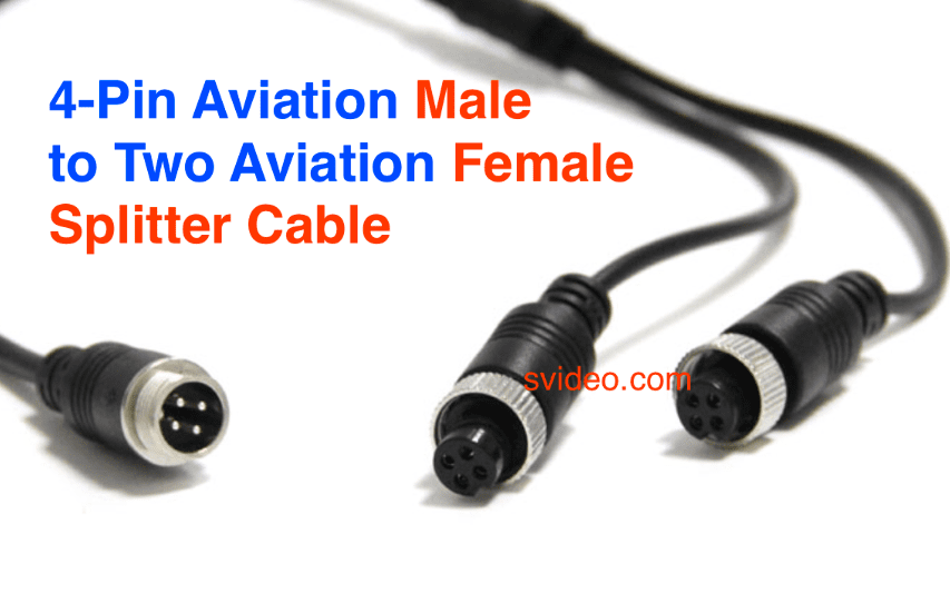 SVC-008 - 4-Pin Aviation Male to Two 4-pin Aviation Female -19 inches