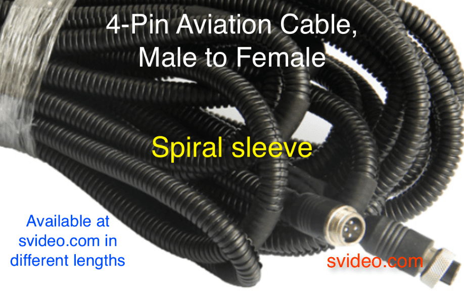 SVC-021-20M - 4-Pin Aviation Extension Cable - Spiral 65 ft.