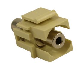 Wallplate - Keystone Jack Stereo 3.5mm Audio Jack, Coupler Type, Ivory
