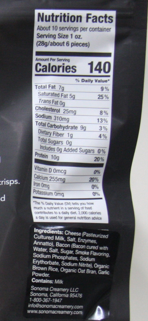 Buy Sonoma Creamery - Bacon Cheddar Crisps, Crunchy Real Cheese Snacks ...