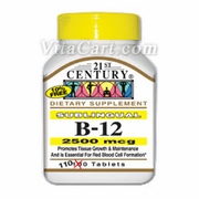 Buy 21st Century HealthCare - Vitamin B-12 2500 mcg Sublingual - 110 ...