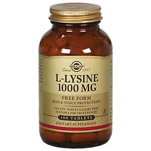 Solgar L-Lysine 1000 mg 100 Tablets -- VitaGlo