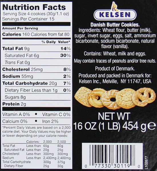 Kelsen Danish Butter Cookies in Gift Tin, 1 lb (454 g) | VitaSprings.com