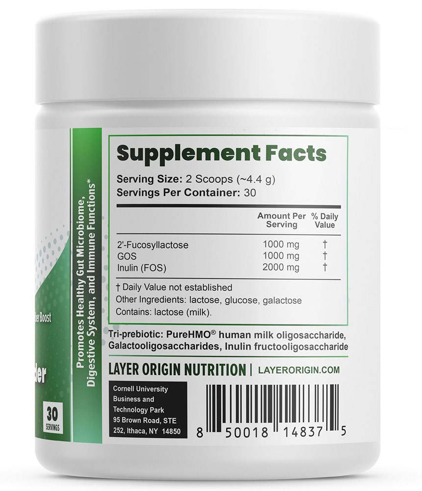 PureHMO Tri-Prebiotic Powder, HMO + GOS + Inulin FOS, 30 Servings ...