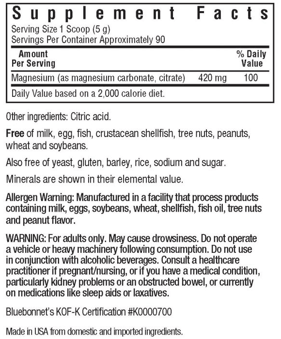 Simply Calm Magnesium Powder, Unflavored, 1 lb, Bluebonnet Nutrition ...
