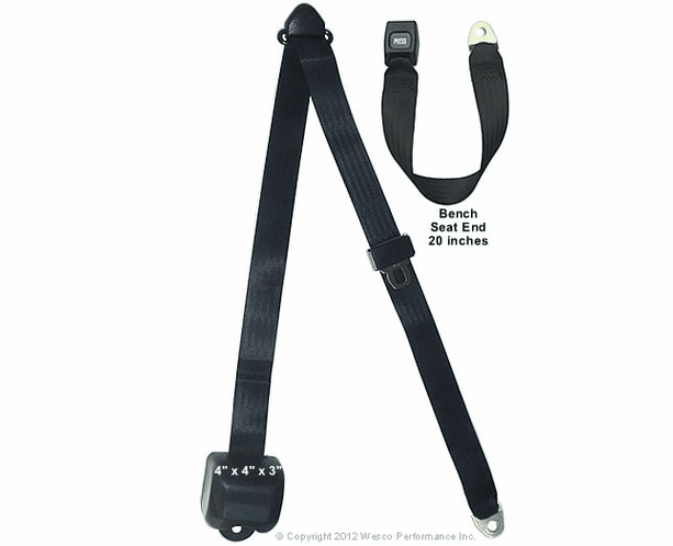 3 Pt.Retractable SeatBelt - Bench Seat - Standard Shoulder Sash Above ...