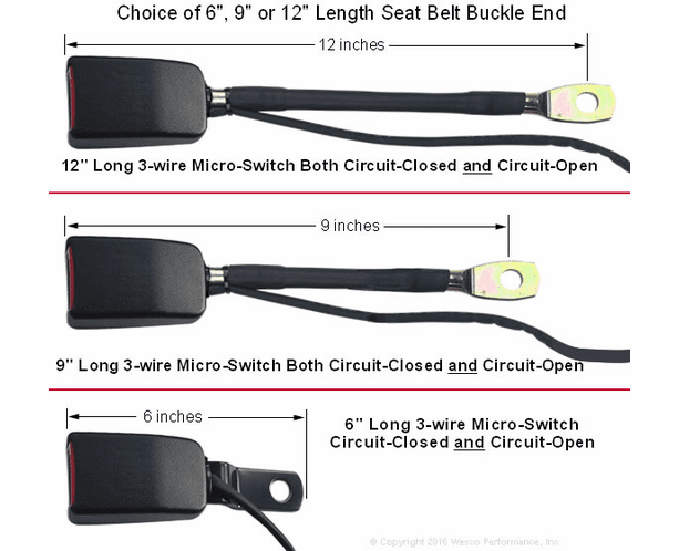 Safety Micro-Switch Forklift Non-Retractable Seat Belt - Circuit Closed"