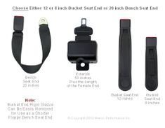 Retractable Lap Belt Short Boot End Button Buckle Seat Belt