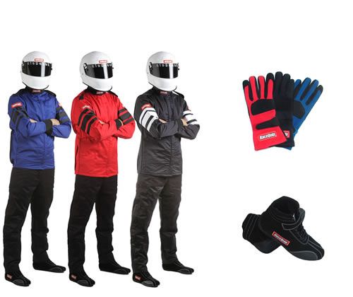 Racequip Racing Suit Package SFI-5 2-Piece Suit Gloves Shoes