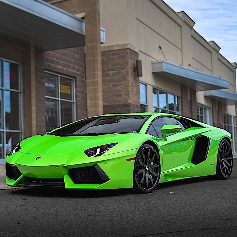 Lime Green Lamborghini Aventador
