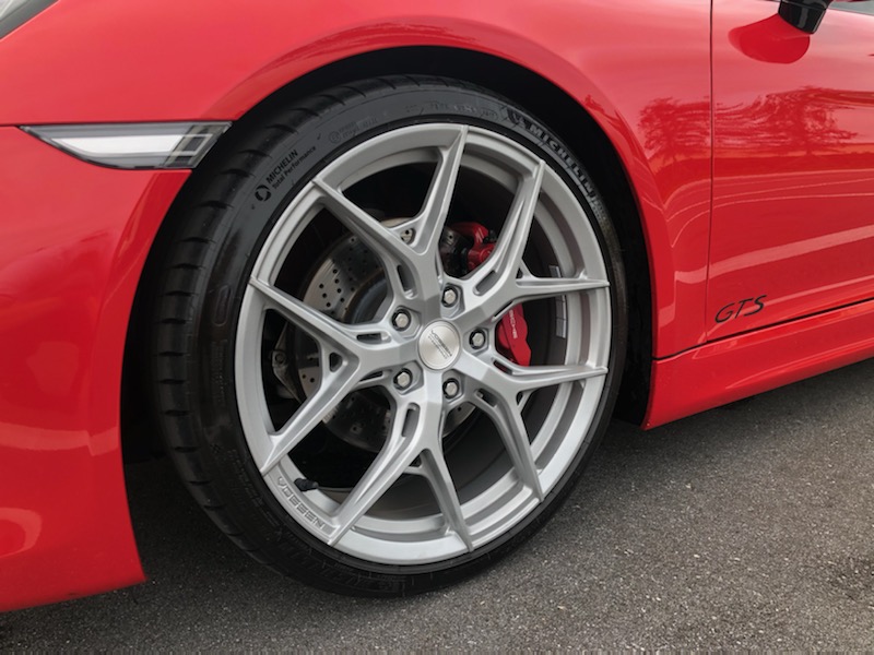 PORSCHE CAYMAN GTS VOSSEN HF-5 SATIN SILVER