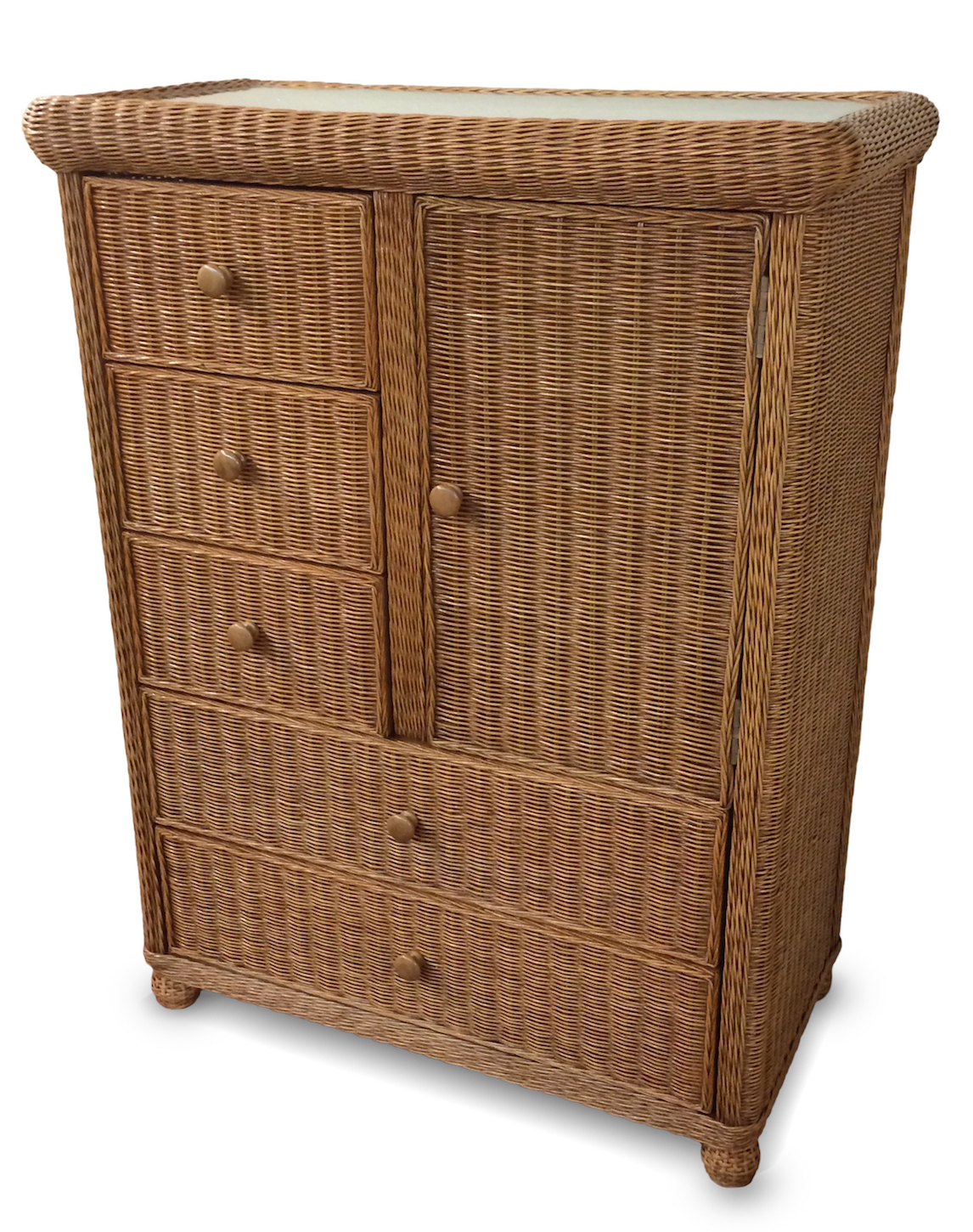 5 Drawer 1 Door Wicker Chest | Wicker Paradise