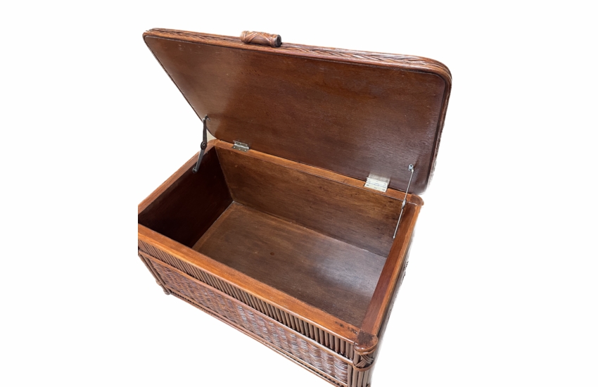 Barbados Wood Lined Rattan Storage Trunk Large