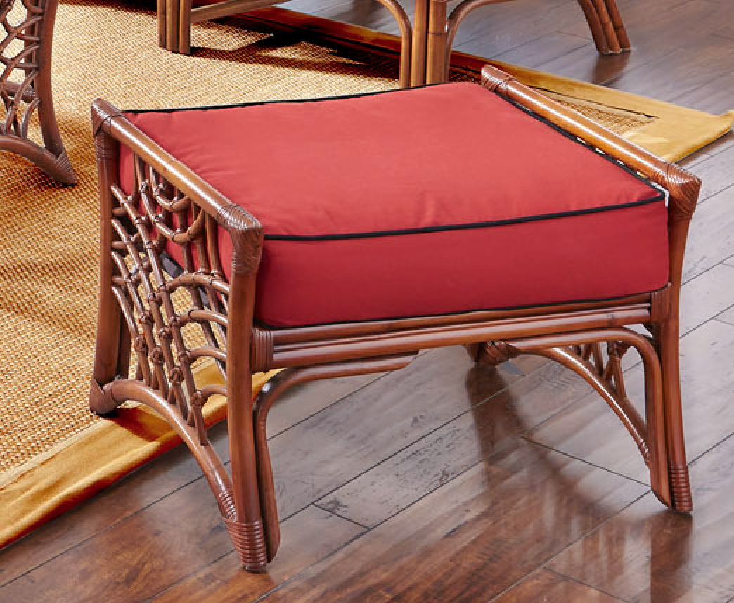 Spice Islands Bali Brownwash Rattan Ottoman