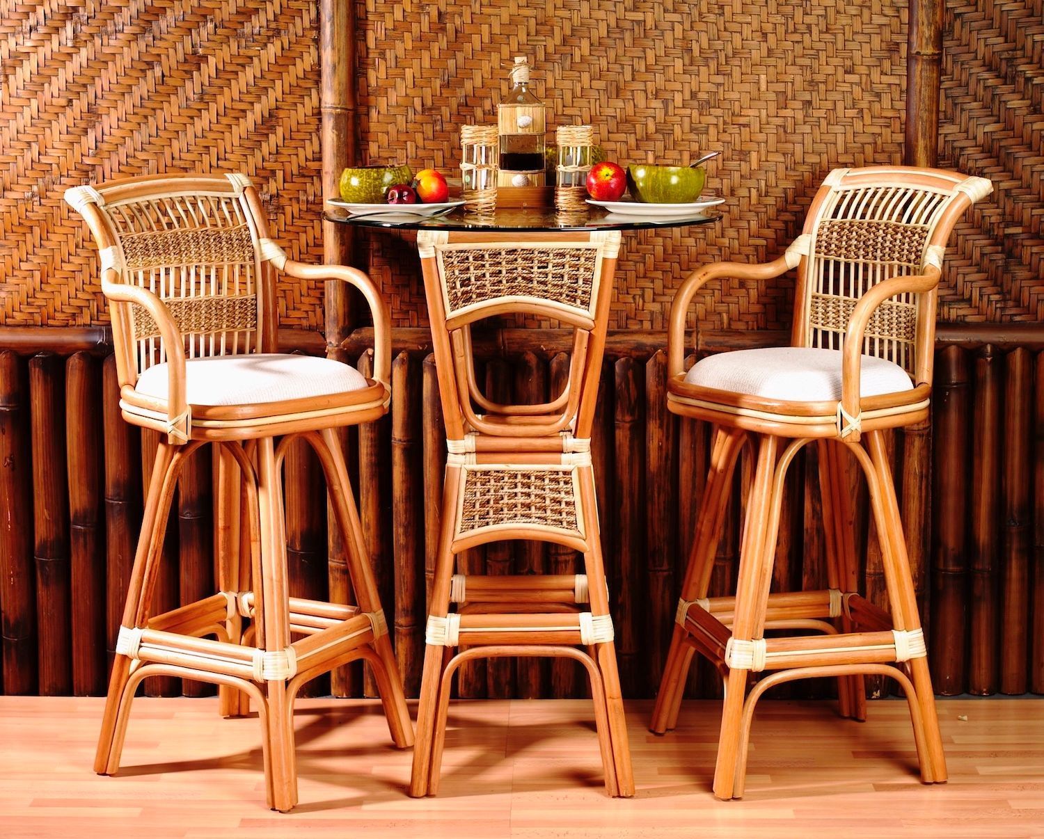 Spice Islands Rattan Bar Set of 3