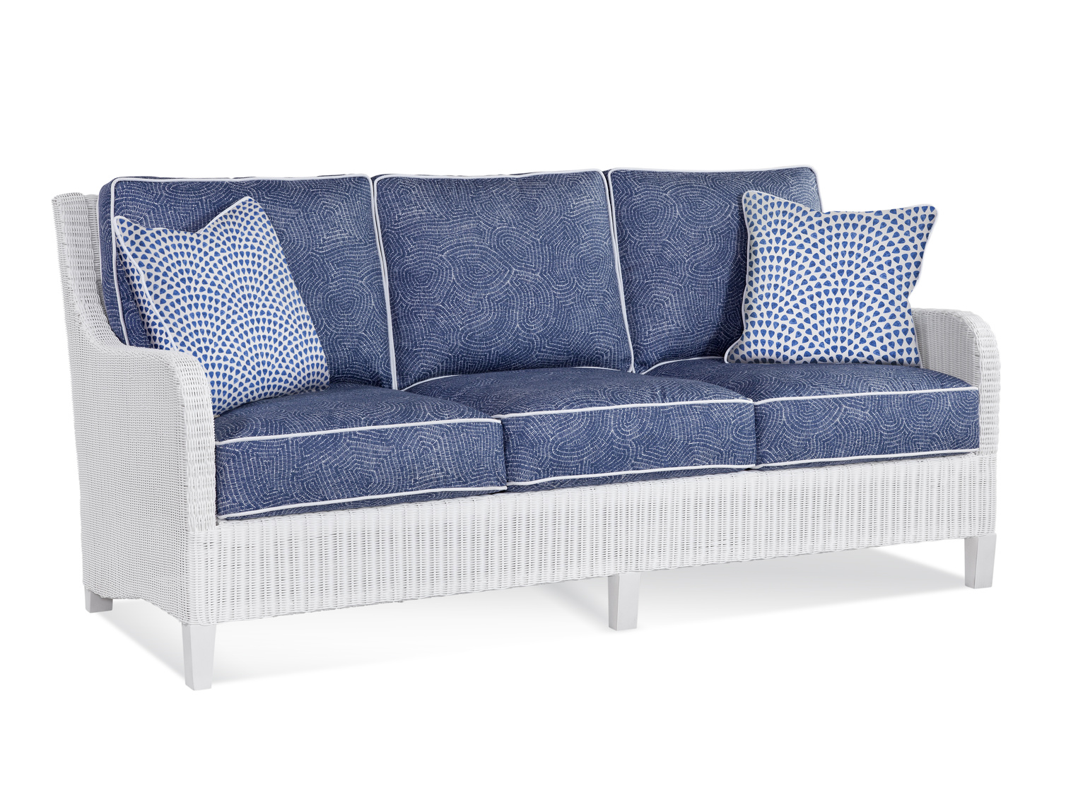 Braxton Culler White Tangiers Outdoor Wicker Sofa