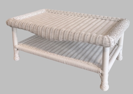 White Wicker Coffee Table - Lanai | Wicker Paradise