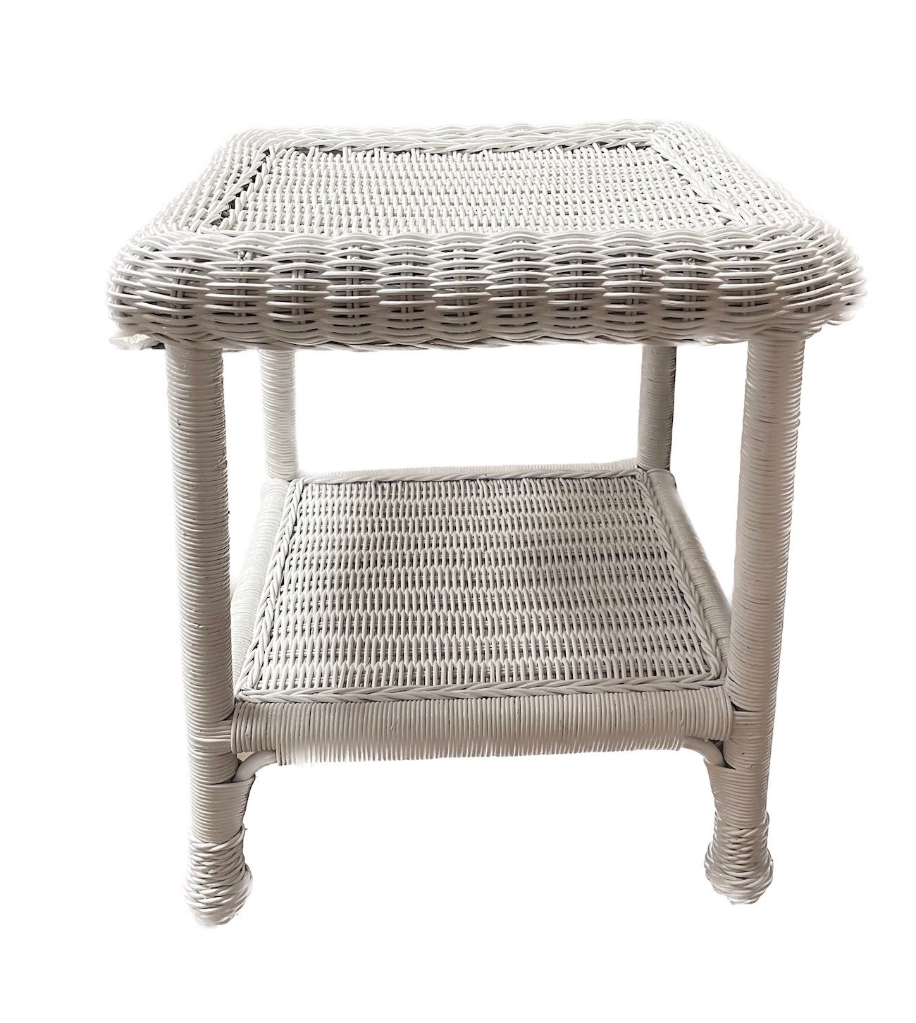 Diamond Wicker End Table