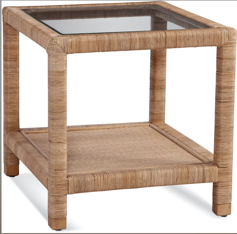 Braxton Culler Gibraltar Wicker End Table with Glass Top