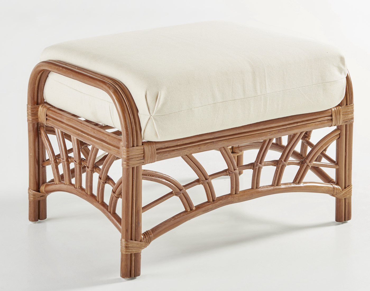 Kalusa Beach Rattan Ottoman- Available September-October