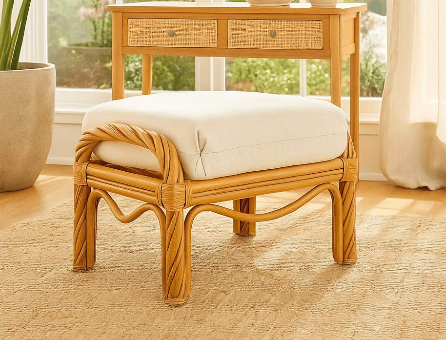 New Twist Rattan Ottoman