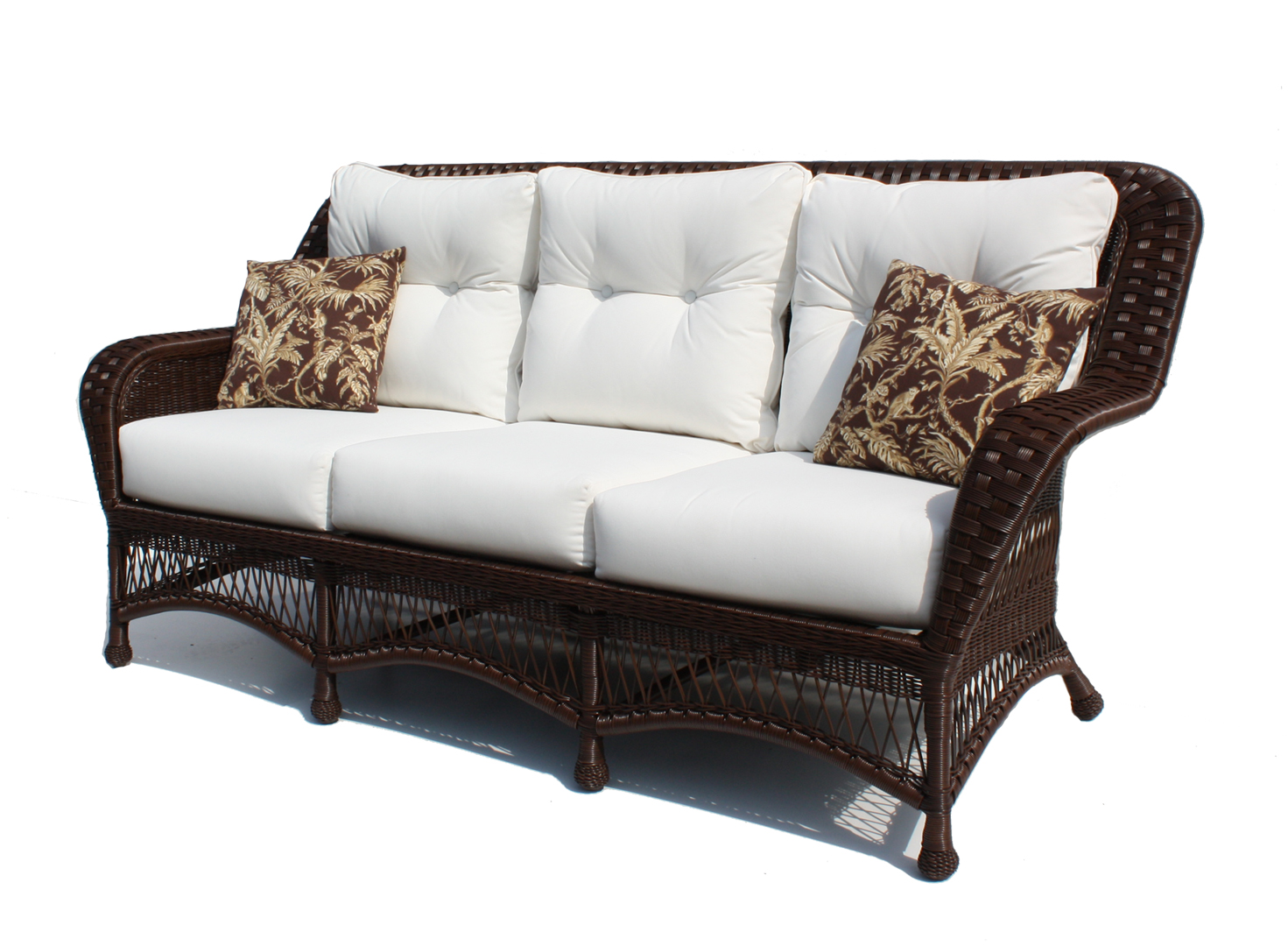 Outdoor Wicker Sofa - Princeton Shown in Brown | Wicker Paradise