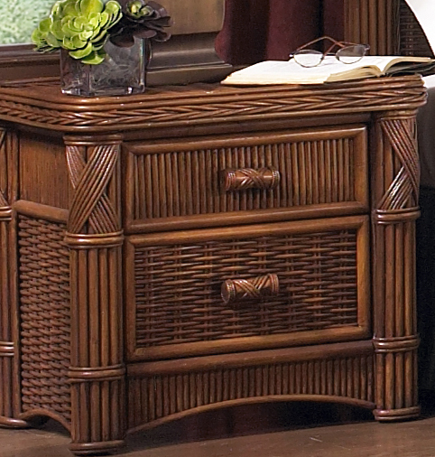 Rattan 2 Drawer Nightstand | Wicker Paradise
