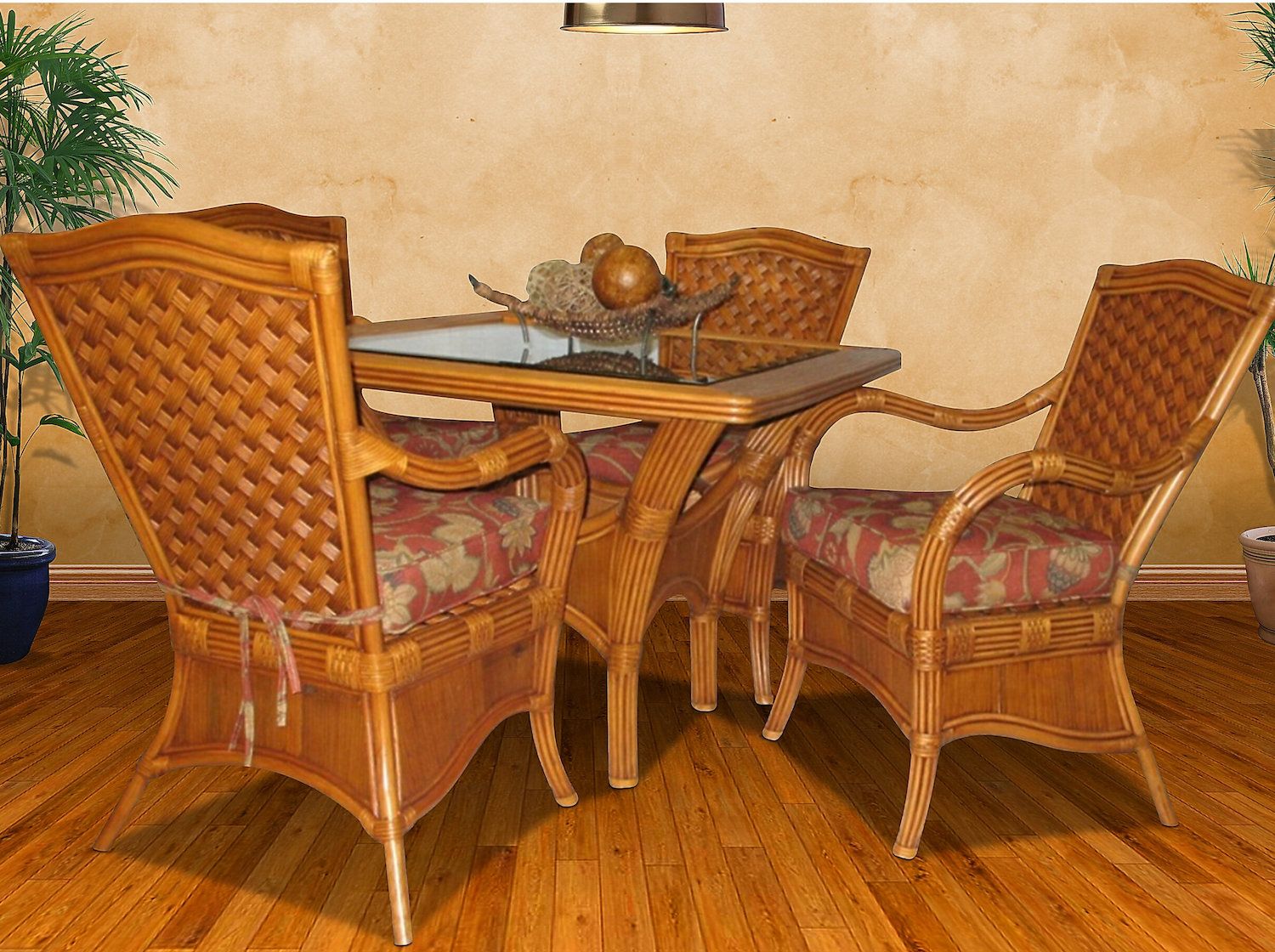 Rattan Dining Set of 5 - Bombay