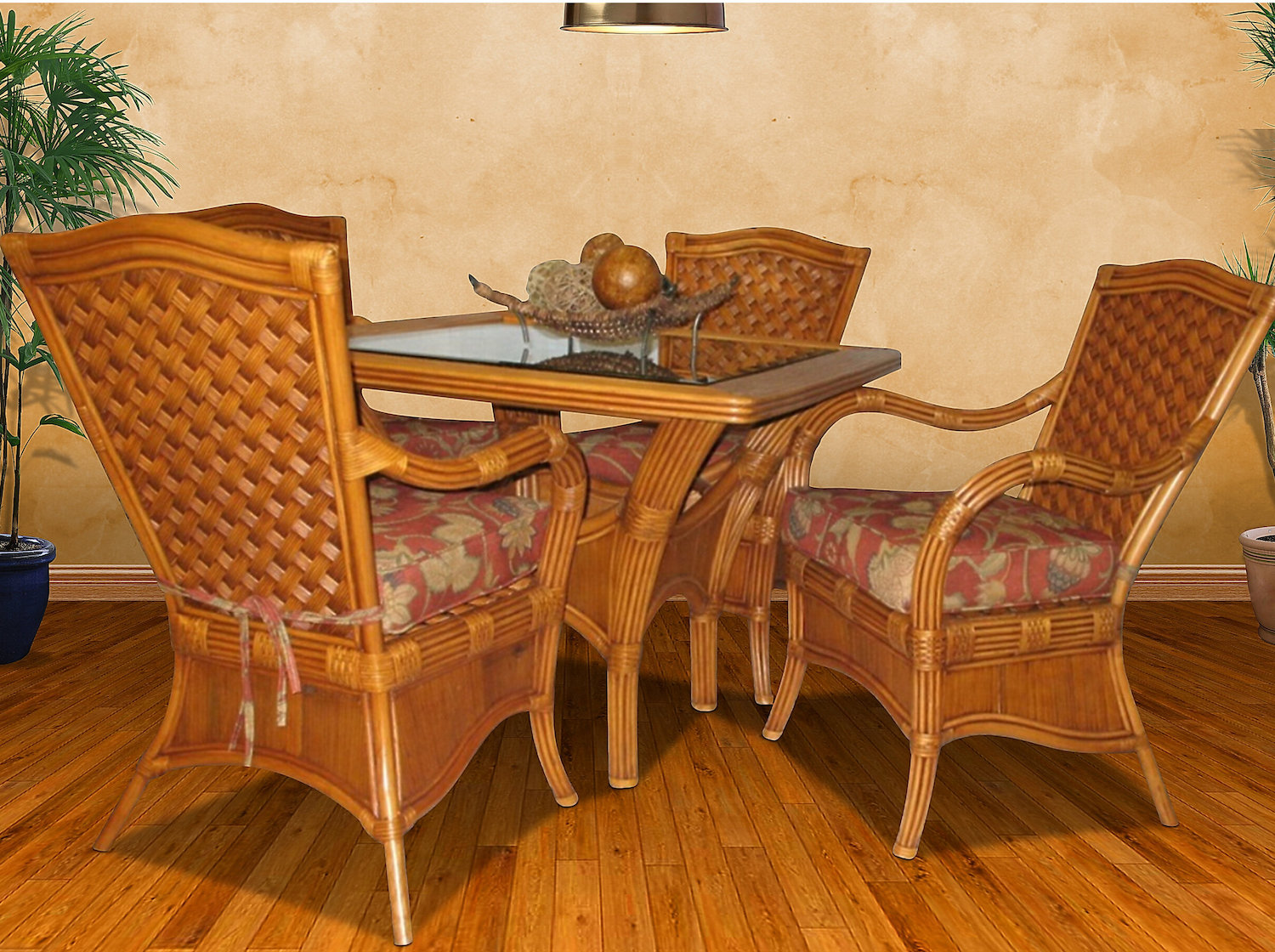 Rattan Dining Set of 5 - Bombay