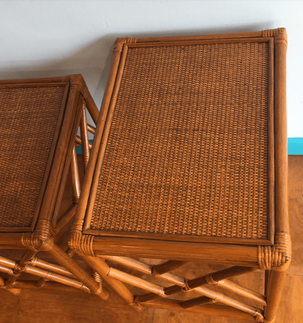 Rattan Stack Tables: Set of 3