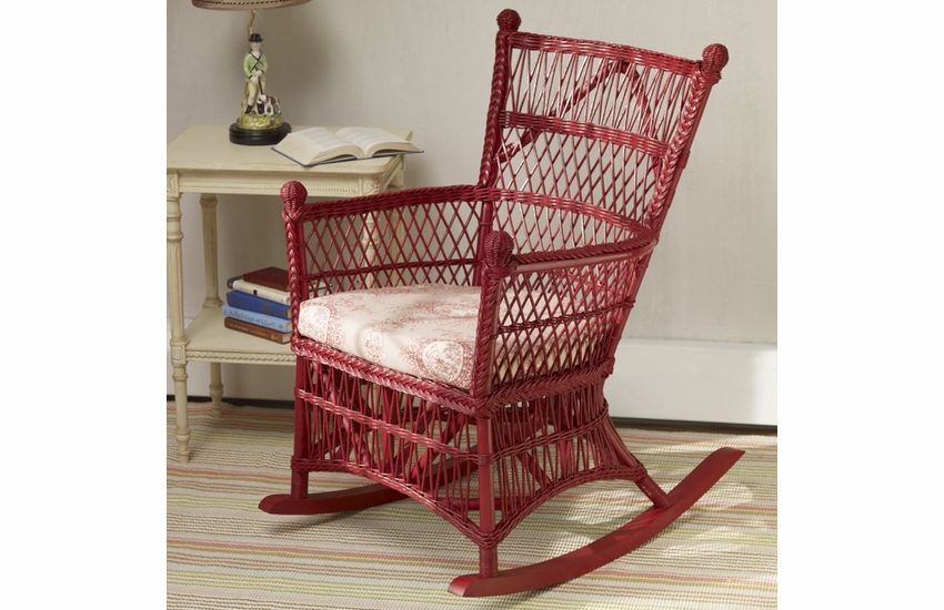 Red Wicker Rocker - Picture | Wicker Paradise