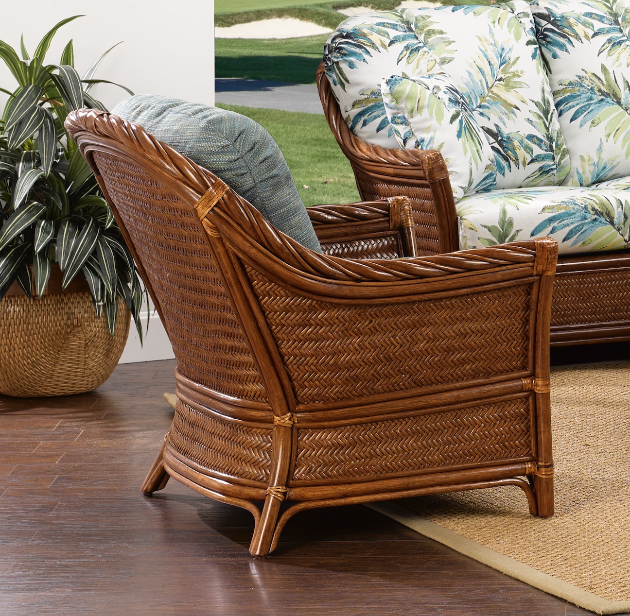 Santorini Rattan Chair-SHOWN IN SANDALWOOD FINISH