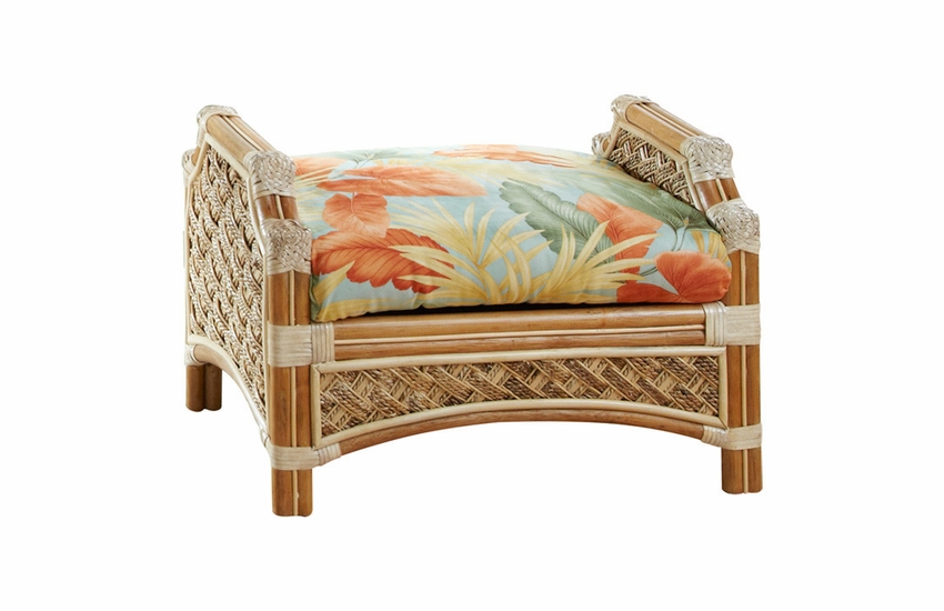 Seagrass Rattan Ottoman - Doral