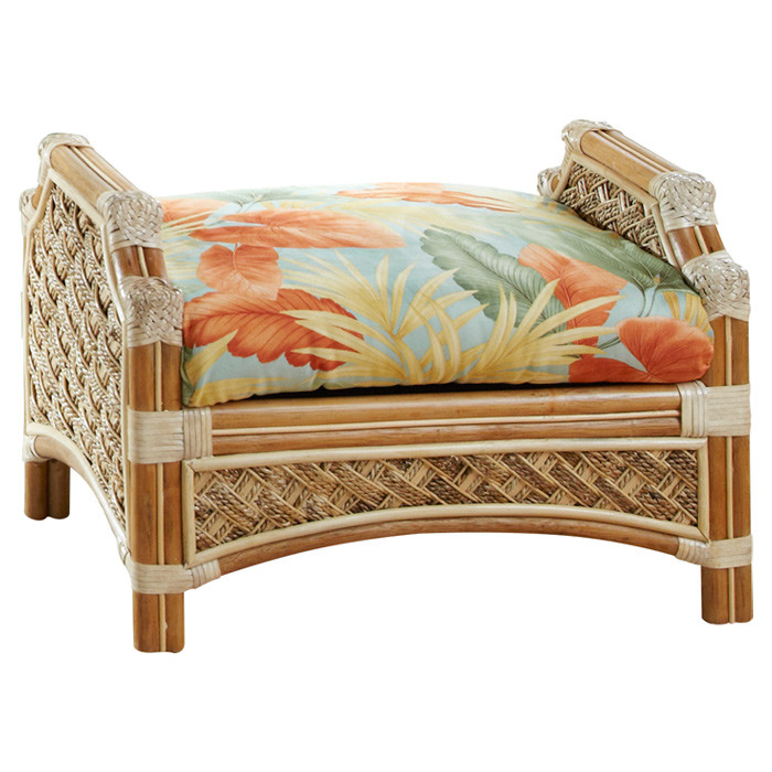 Seagrass Rattan Ottoman - Spice Islands Mauna Loa Natural